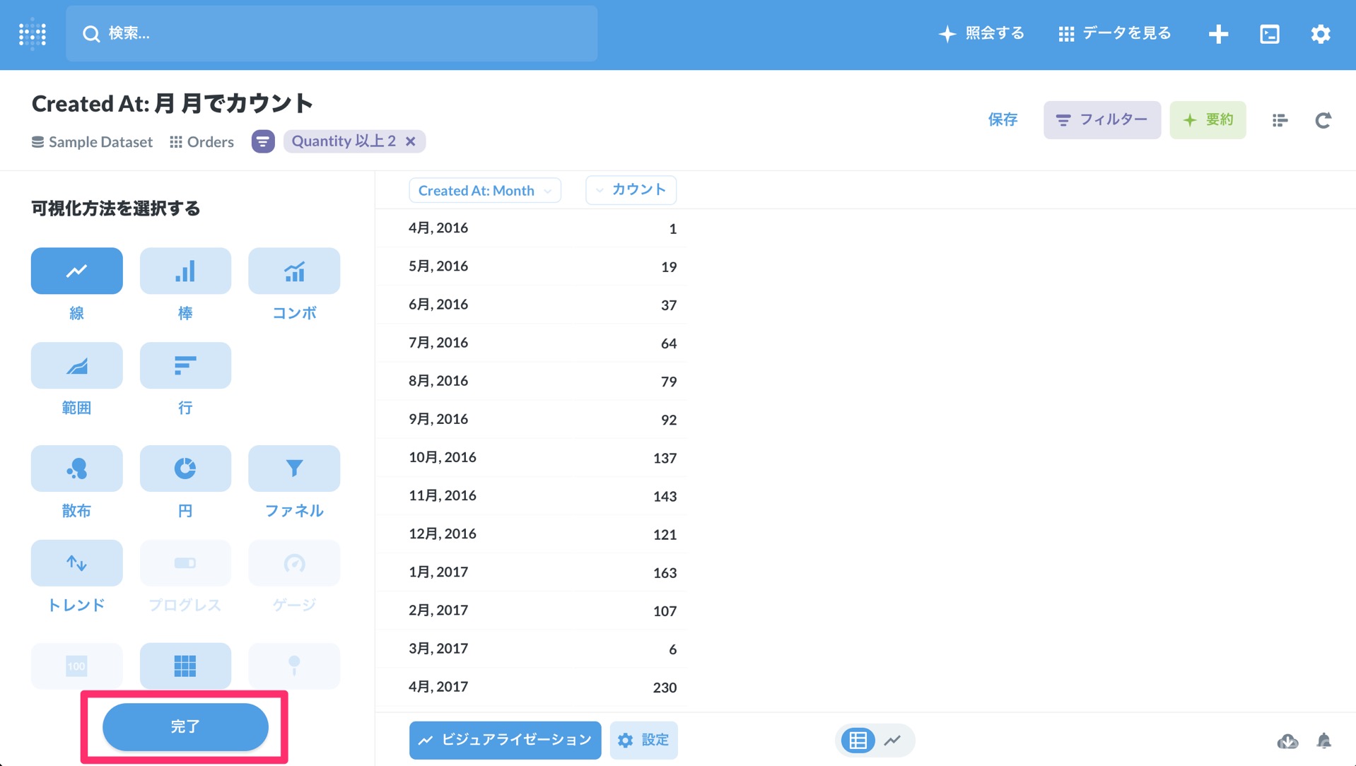 【Metabase】『簡単な質問』（SimpleQuestion）の使い方・実行手順【データ可視化・BIツール】
